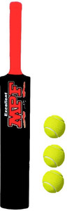 PMG Heavy Plastic Bat with 3 Tennis Balls | Cricket Kit for kids 4-7 ...