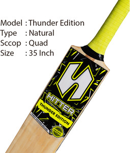 Hitter Thunder Edition (Natural) (Quad) (35") Kashmir Willow Cricket ...
