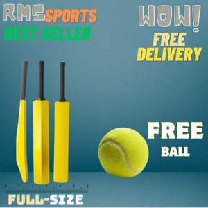 RMS SPORTS TRENDING Cricket Yellow Plastic bat Size_full With Tennis ...