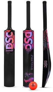 DSC Panther Plastic bat with PVC ball for Kids, Color-Black, Size-Full ...