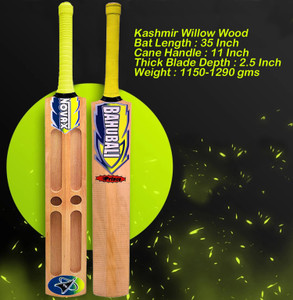 Optimus Novax® Bahubali Kashmir Willow Full Size Cricket Bat For Tennis ...