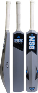 BSM Crown Blue Heavy Duty Tennis Ball Grey Cricket Bat Size 8 (34"x4"x2 ...