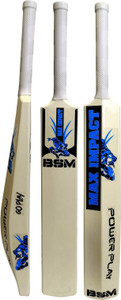 BSM Maximpact Blue Heavy Duty Tennis Ball Ivory Cricket Bat Size 8 (34 ...