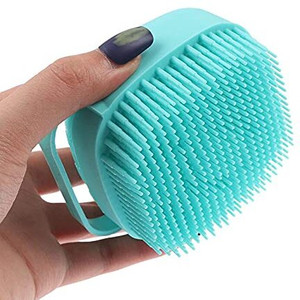 Sarchase Dog Bath Brush Body Scrubber with Shampoo Dispenser Tick ...