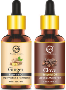 Nuerma Science Pure Ginger Oil and Clove ( Laung ) Oil (Pack of 2, 15 ...
