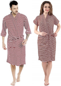 FeelBlue Strip Maroon Free Size Bath Robe - Buy FeelBlue Strip Maroon ...