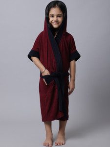ELEVANTO Maroon-Navy Large Bath Robe - Buy ELEVANTO Maroon-Navy Large ...