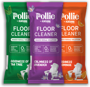Pollie Floor Cleaner 3 Sachet Combo | Makes 1.5L Solution | Kills 99.9% ...