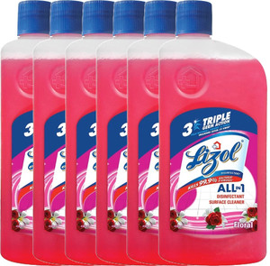Lizol 1Ltr (Pack of 6) - Floral, Disinfectant Surface & Floor Cleaner ...