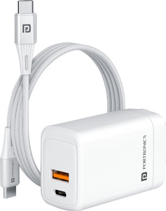 Portronics 65 W GaN 3 A Wall Charger for Mobile with Detachable Cable ...