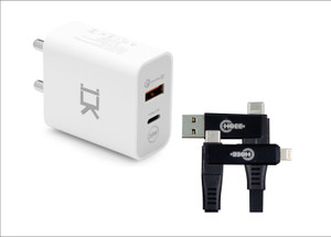 DK 36 W Qualcomm 3.0 7 A Multiport Mobile Charger with Detachable Cable ...