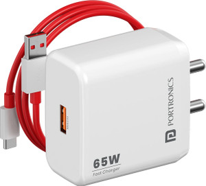 Portronics 65 W VOOC 2 A Wall Charger for Mobile with Detachable Cable ...