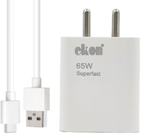 Ekon 65 W SonicCharge 6 A Wall Charger for Mobile with Detachable Cable ...