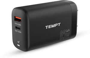 TEMPT 65 W GaN 3.25 A Wall Charger for Mobile with Detachable Cable ...