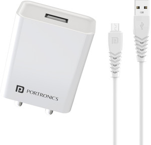 Portronics 12 W 2.4 A Wall Charger for Mobile with Detachable Cable ...