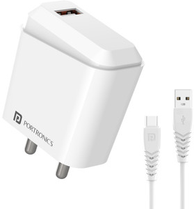 Portronics 12 W 2.4 A Wall Charger for Mobile with Detachable Cable ...