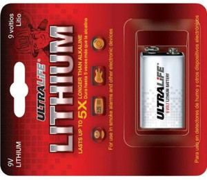 MICROUSB Ultralife 1200Mah 9V U9VL-JPBP Long-Life Lithium Battery ...