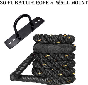 Fit Fusion Battle Rope & Wall Mount for Gym, Home, Heavy Battle Rope, 1 ...