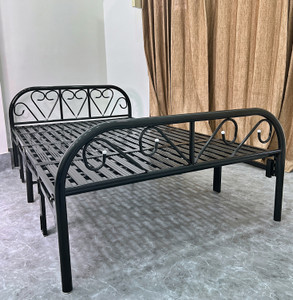 Sahni Portable furniture double metal folding bed for sleeping (powder ...