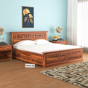 Divine Arts Solid Sheesham Wood Queen Size For Bedroom/ Hotel | Solid ...