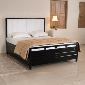 HomeHub Furniture Setlin ( 6X5 ) Queen Bed with Stroage Metal Queen Box ...