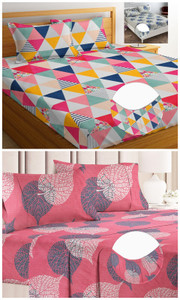 Luxury Trends 180 TC Cotton King Floral Fitted (Elastic) Bedsheet - Buy ...