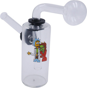 VYXOO 5 Inch Mini Burner Printed Transparent Glass Smoking Beer Bong ...