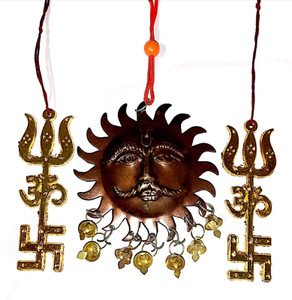 SHREENATHJI Shreenathji Sun Surya & Swastik Om Trishul Vastu Bell ...