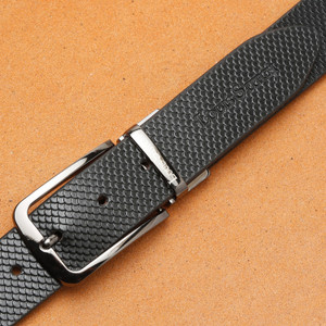 LOUIS STITCH Men Formal Black Genuine Leather Reversible Belt ML Nickel ...