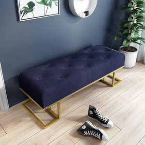 ModWood ModWood Velvet Tufted Bench Metal 3 Seater Price in India - Buy ...