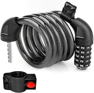 PRAKMO Bicycle Lock High Security with 5-Digits Codes Combination lock ...