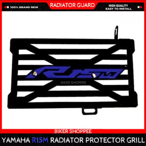 BIKER SHOPPEE YAMAHA R15M RADIATOR GRILL (BLUE) Bike Radiator Guard ...