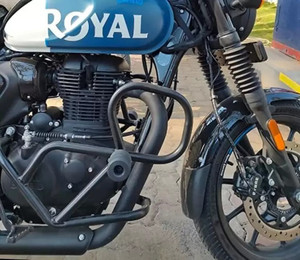 Ms planet Matte Black Crash Guard Compatible with RE Hunter 350 Price ...