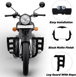 Dolchi BULLET BLACK AIRFLY LEG ROD GUARD CLASSIC 350/500CC BIKE SAFETY ...
