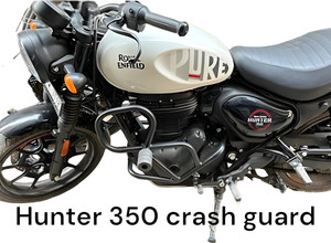 RS ACESSORIES HUB Matte Black Crash Guard Compatible with RE Hunter 350 ...