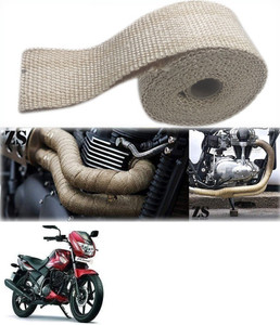 AXWee Silencer Wrap Cream Color for TVS Flame Bike Exhaust Heat Shield ...