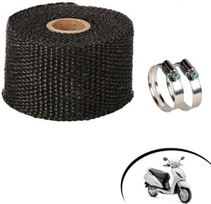 Cosmetize Black Bike Silencer Wrap With 2 Clamp for Activa 6G Bike ...