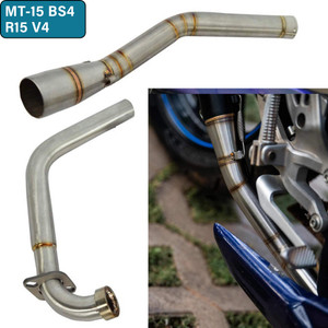 ASRYD R15 V4 MT-15 BS4 Single Sensor Bend Pipe Yamaha R15 Full Exhaust ...