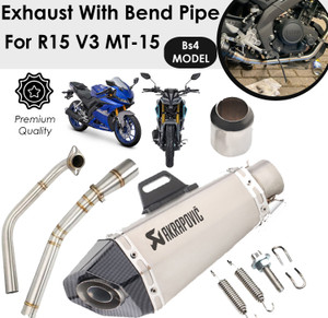 Otoroys Exhaust with R15 v3 and Mt15 Bs4 Bend Pipe Silver corbon Yamaha ...