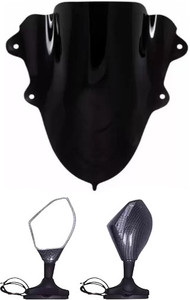 Gogna Mart r15 v3 double bubble visor black with bike led carbon mirror ...