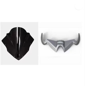 Gogna Mart Visor for Pulsar RS200 (Black) + rs 200 winglet grey Bike ...