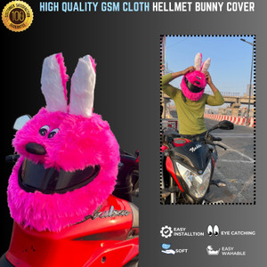 SRPHERE Pink -Bunny Helmet Cover for Riders | Motorcycle Funny Helmet ...
