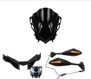 Gogna Mart yamaha r15 v4 visor black , winglet black and side mirror ...