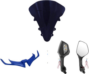 Gogna Mart yamaha r15 v4 visor , v3 winglet blue and r6 mirror Bike ...