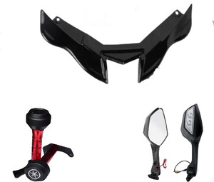 Gogna Mart yamaha r15 v4 winglet black , cnc slider red and led mirror ...