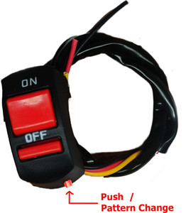 JS ENTERPRISE 3 Pin On Off Switch With Push / Pattern Change Handle Bar ...