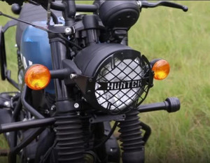 RWT Black Metal Heavy Headlight Grill For Royal Enfield Hunter 350 Bike ...
