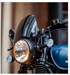 Glitto Visor Glass with Clamps (Black) Compatible for Royal Enfield ...