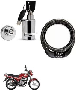 autoformonix Heavy Disc Brake Lock with Helmet Lock Black for Bajaj CT ...