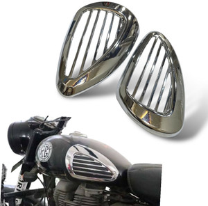 GPX Tank Pad Bullet Silver PVC For Royal Enfield 350/500CC Bike Tank ...